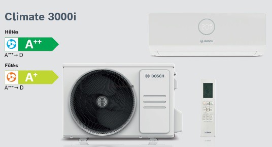 Bosch Climate 3000i W CL3000i26E Inverteres Split klíma csomag 2,6 kW ...